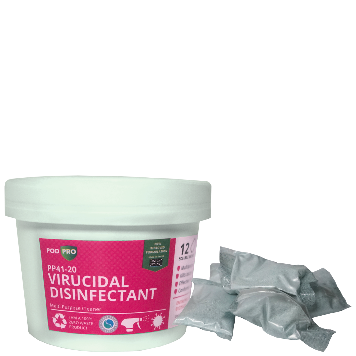 Pod Pro Virucidal Disinfectant (12 Sachets) | Entire Pro